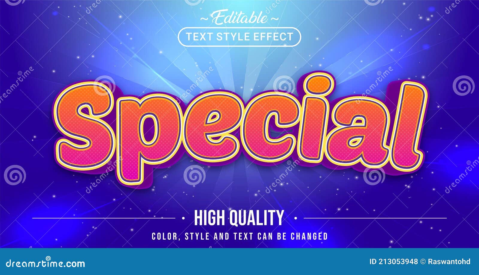 Editable Text Style Effect - Special Text Style Theme Stock Vector ...