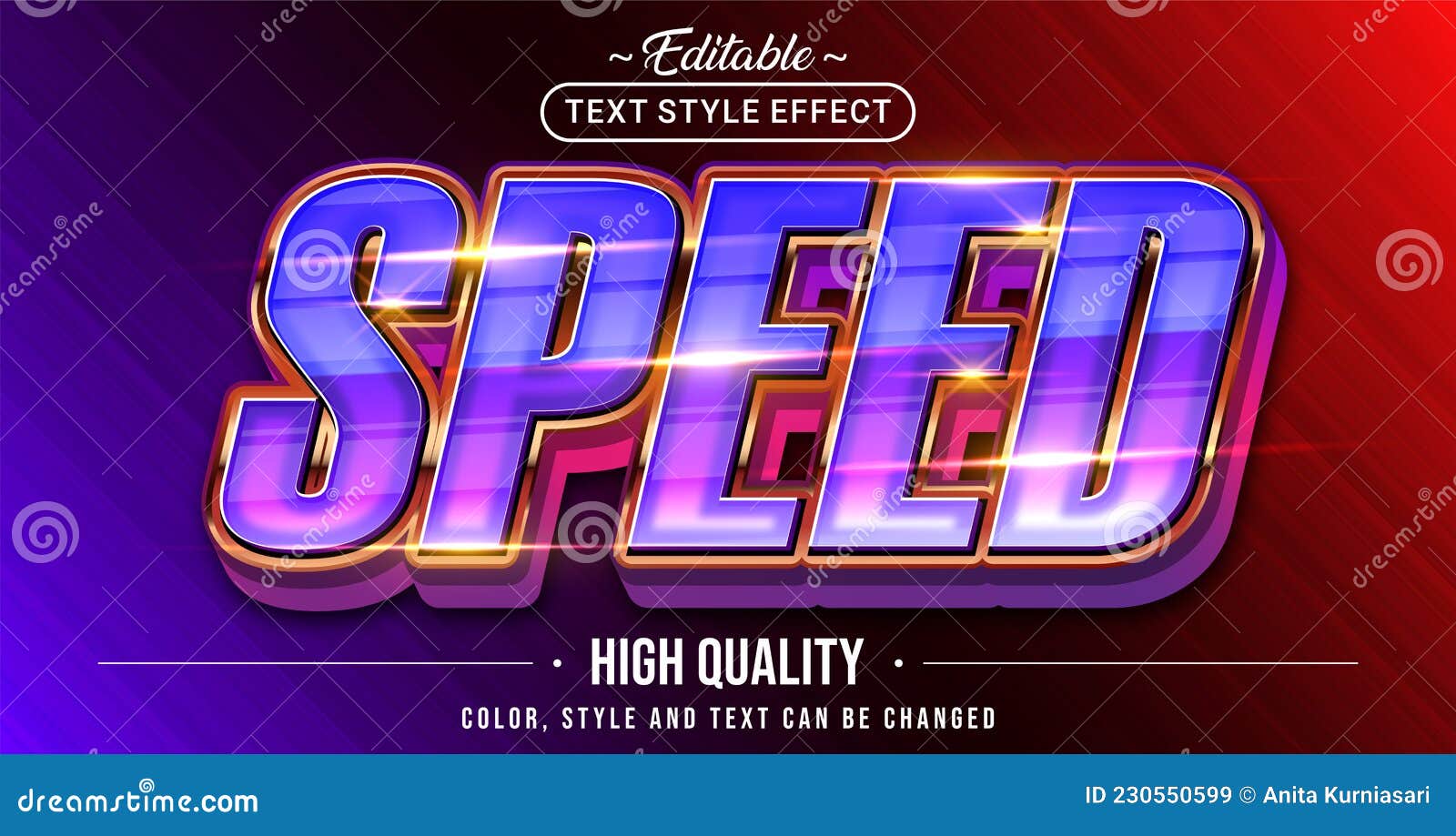 Editable Text Style Effect - Speed Text Style Theme Stock Vector ...