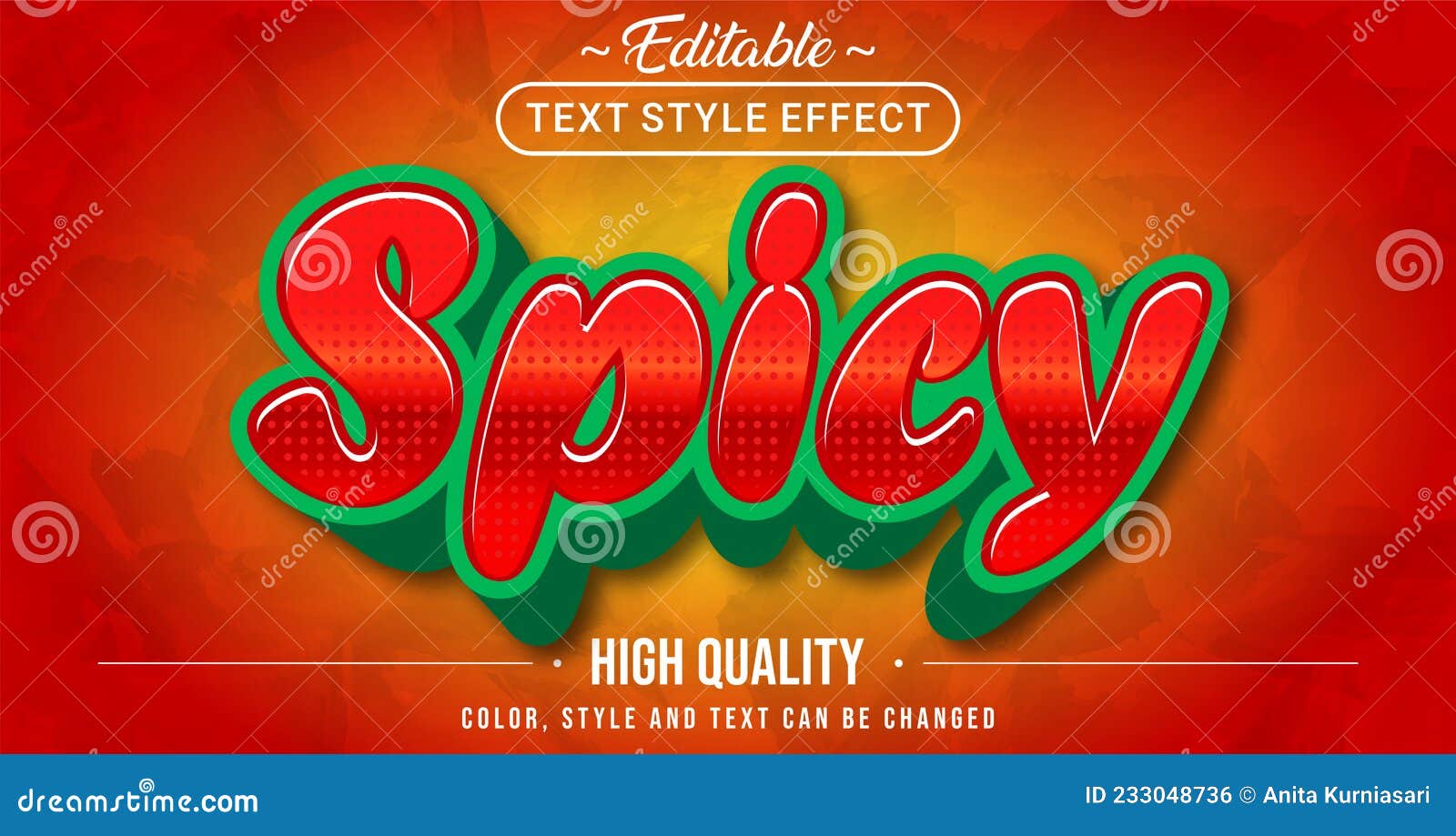 Editable Text Style Effect - Spicy Theme Style Stock Vector ...