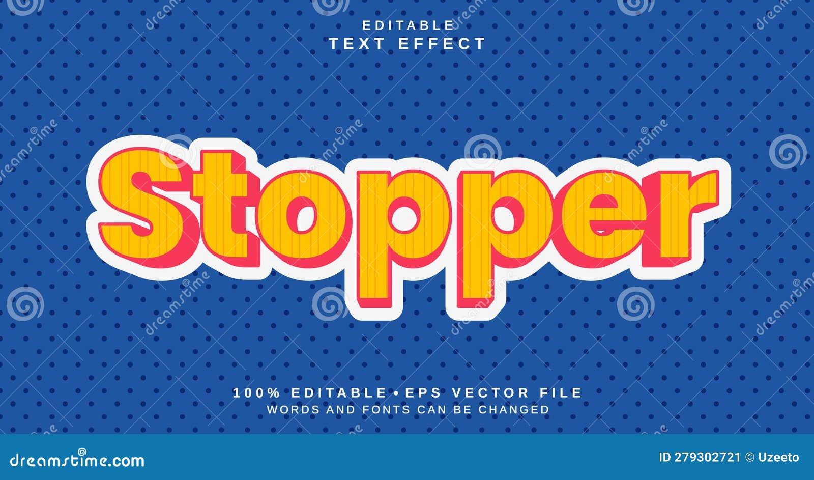 Editable Text Style Effect - Stopper Text Style Theme. Stock Vector ...