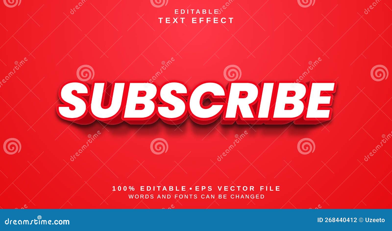 Editable Text Style Effect - Subscribe Text Style Theme Stock Vector ...