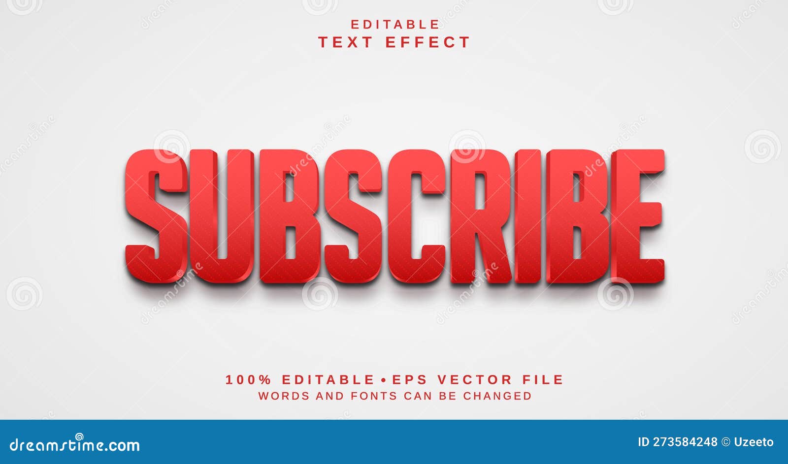 Editable Text Style Effect - Subscribe Text Style Theme Stock Vector ...