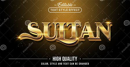 Editable Text Style Effect - Sultan with Golden Text Style Theme Stock ...