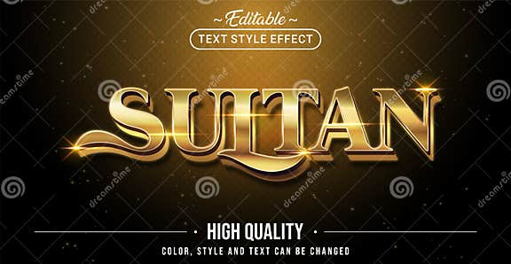 Editable Text Style Effect - Sultan with Golden Text Style Theme Stock ...