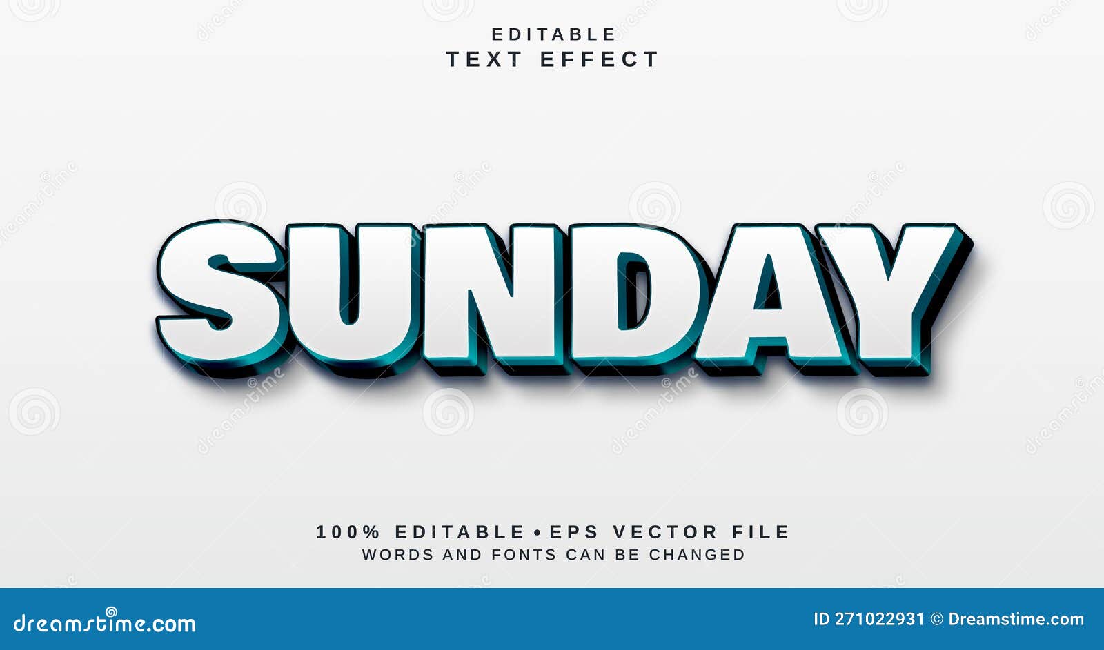 Editable Text Style Effect - Sunday Text Style Theme Stock Vector ...