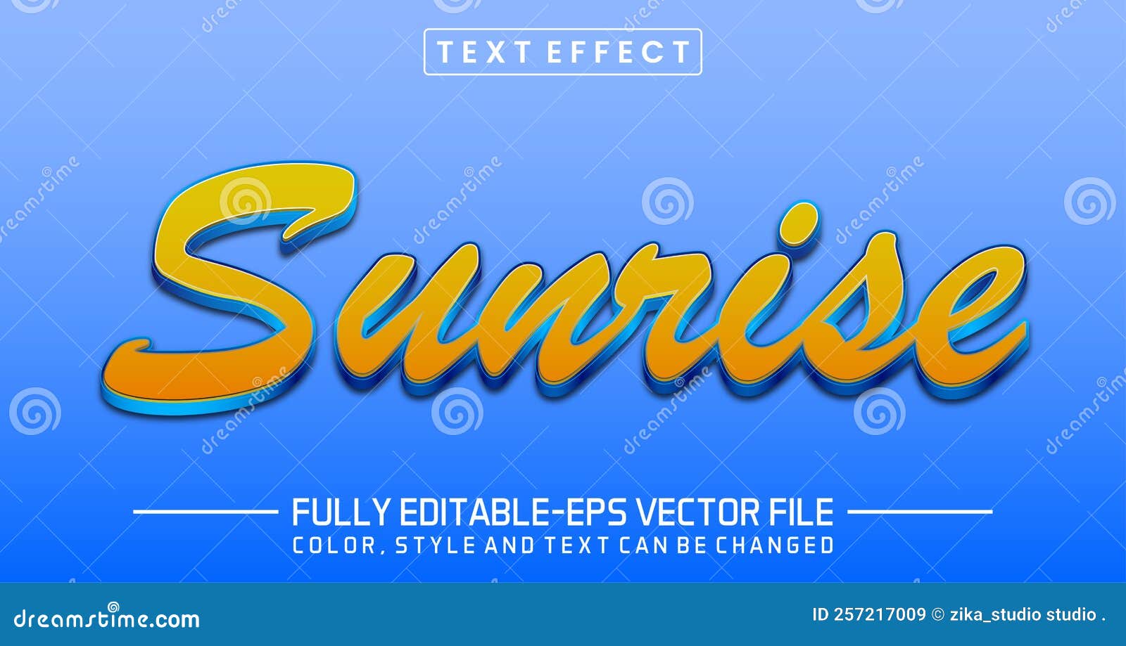 Editable Text Style Effect - Sunrise Text Style Theme Stock Vector ...