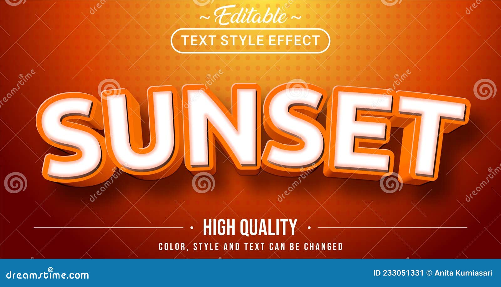 Editable Text Style Effect - Sunset Theme Style Stock Vector ...