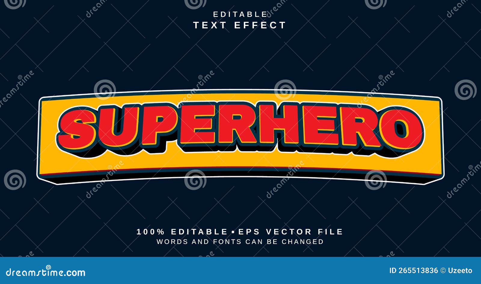 Editable Text Style Effect - Super Hero Text Style Theme Stock Vector ...