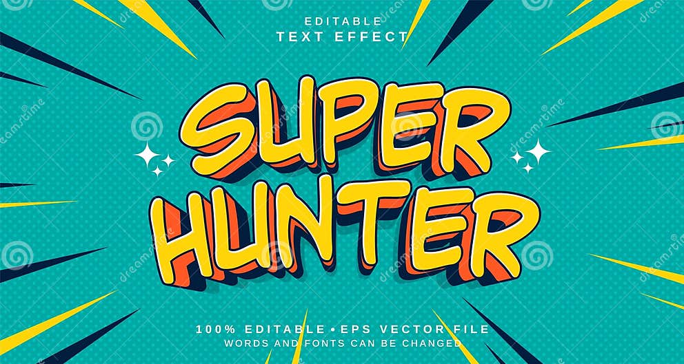 Editable Text Style Effect - Super Hunter Text Style Theme Stock Vector ...