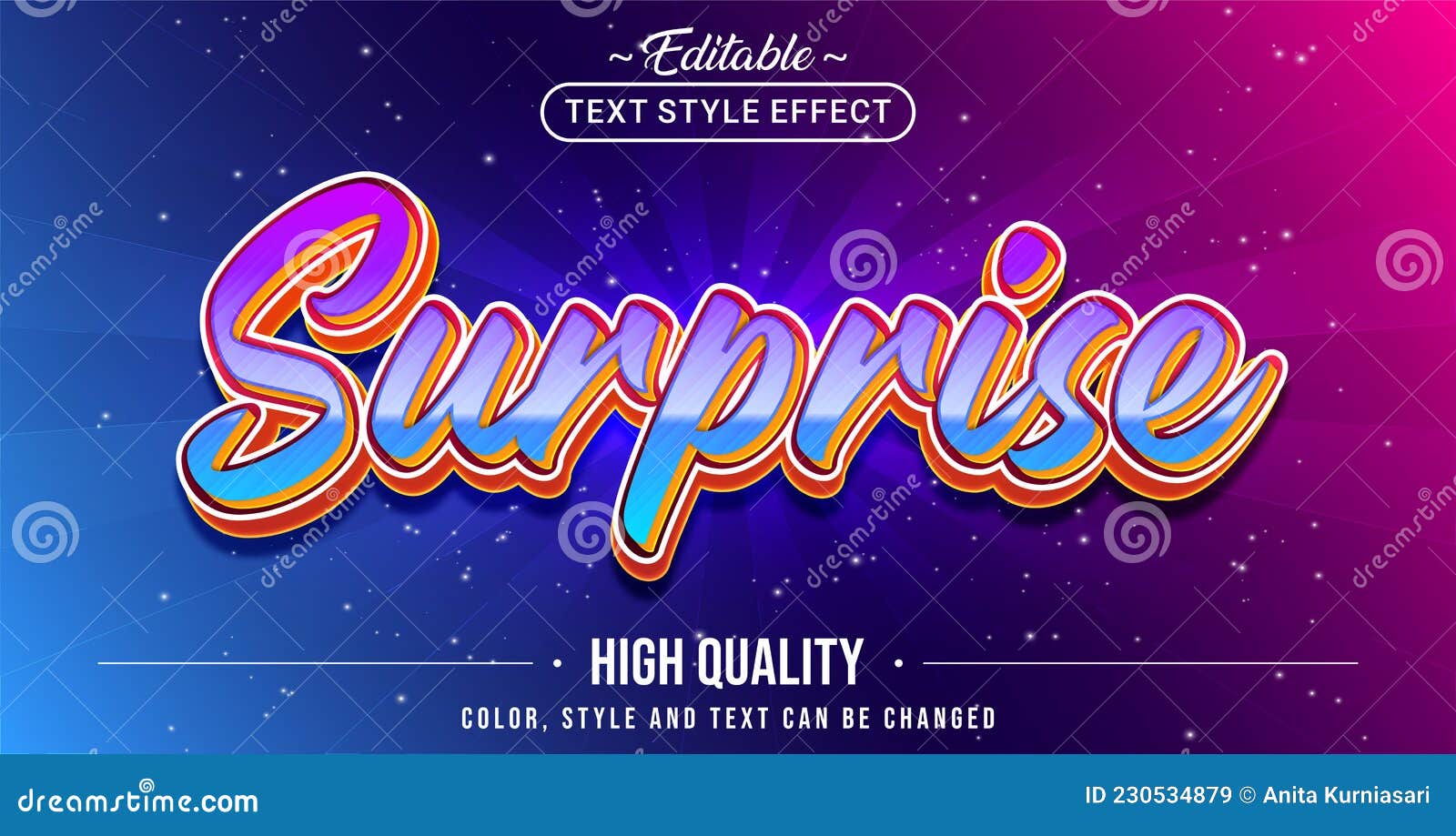 Editable Text Style Effect - Surprise Text Style Theme Stock Vector ...