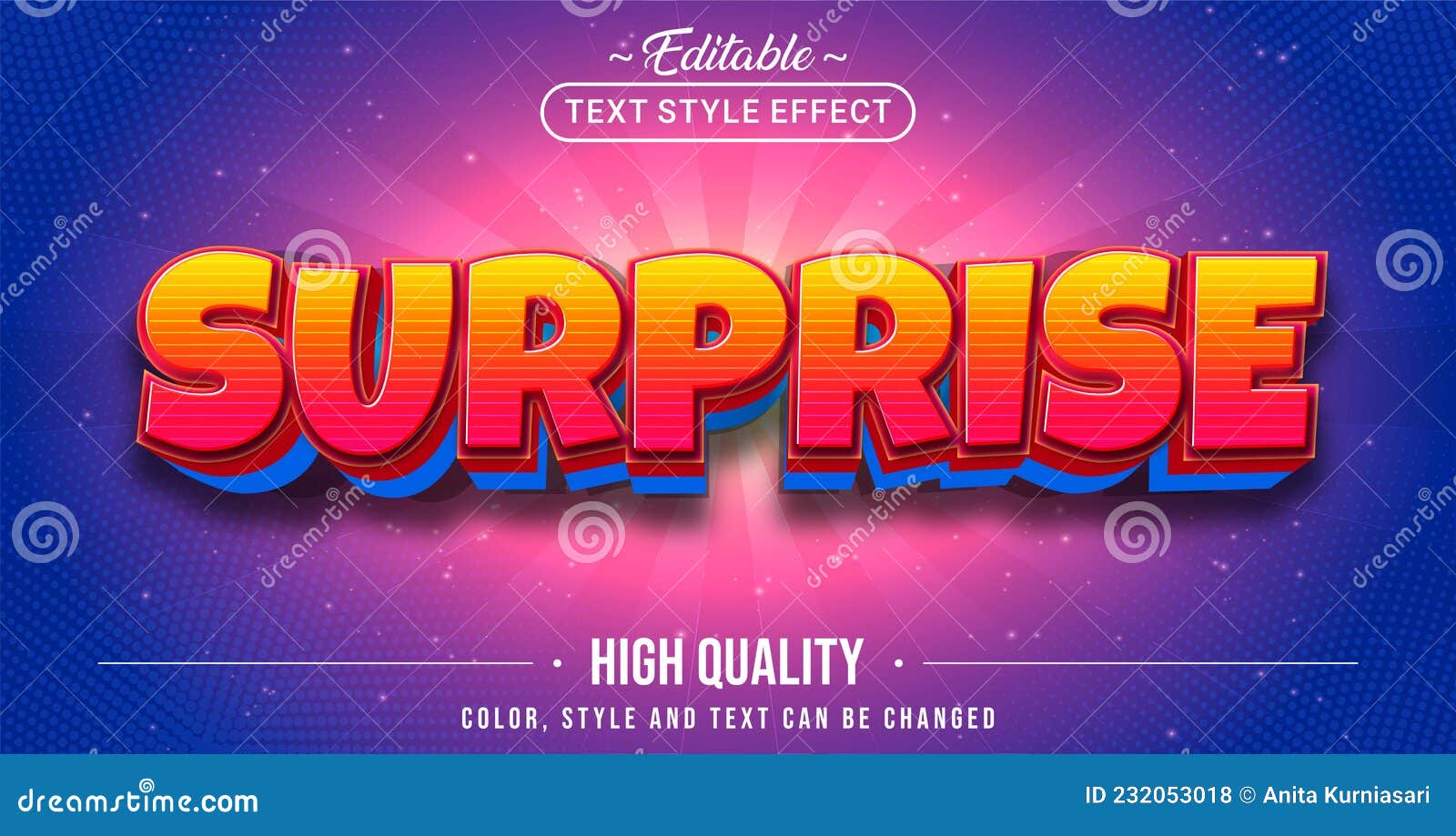 Editable Text Style Effect - Surprise Text Style Theme Stock Vector ...