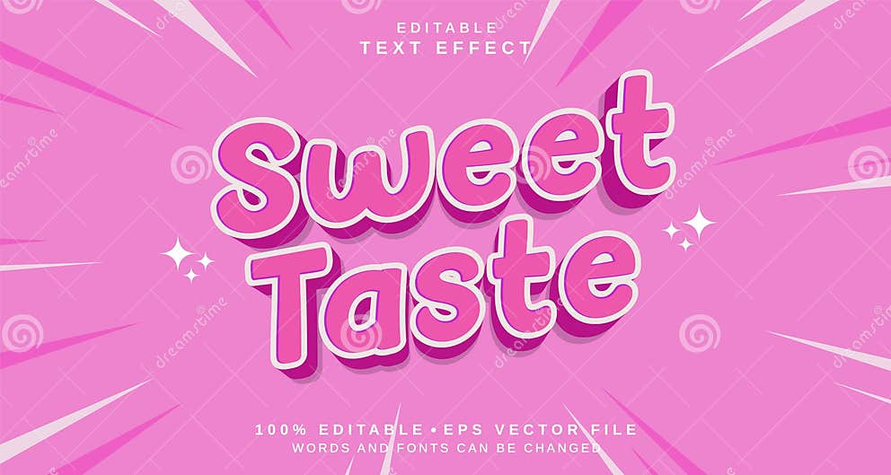 Editable Text Style Effect - Sweet Taste Text Style Theme Stock Vector ...
