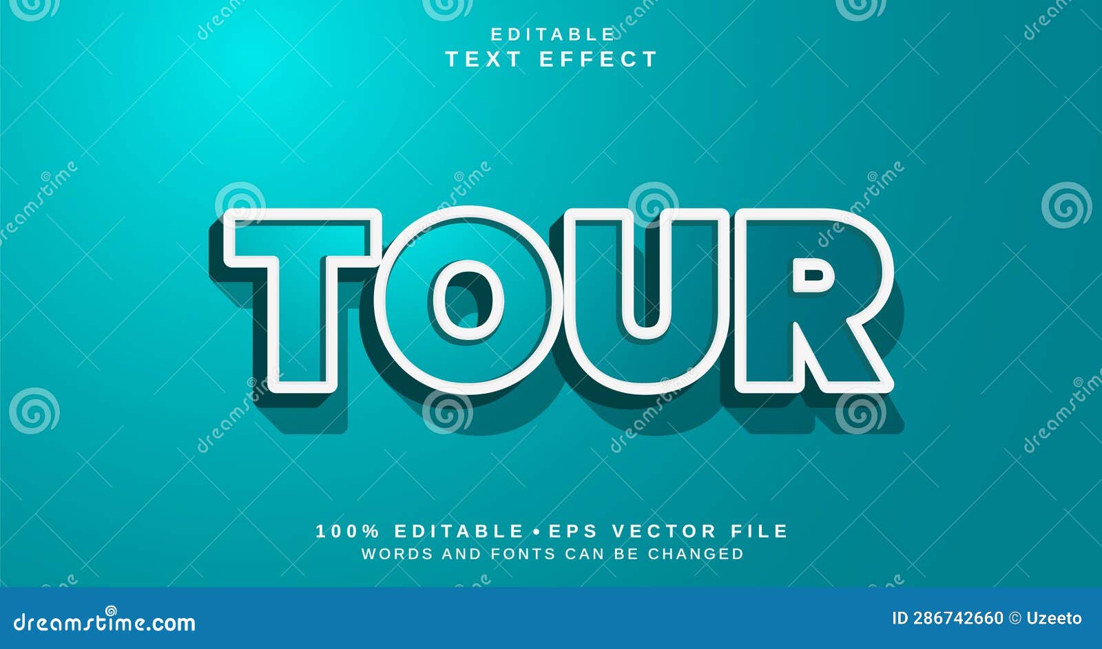 Editable Text Style Effect - Tour Text Style Theme Stock Illustration ...