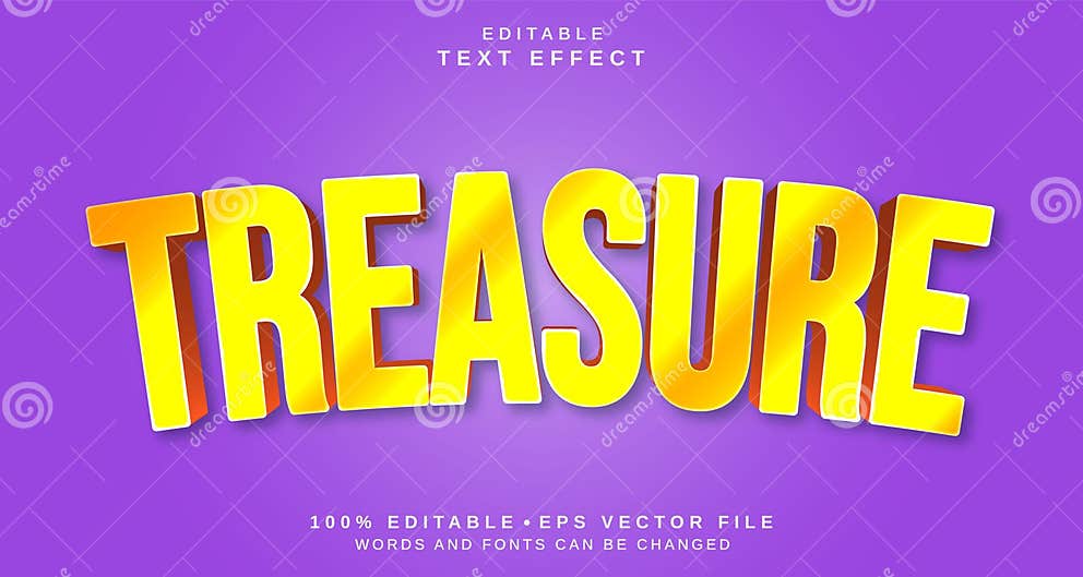 Editable Text Style Effect - Treasure Text Style Theme Stock Vector ...