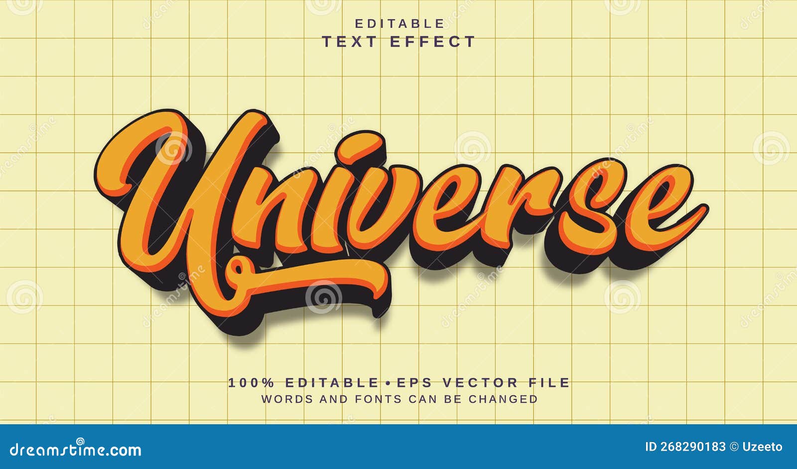 Editable Text Style Effect - Universe Text Style Theme Stock Vector ...