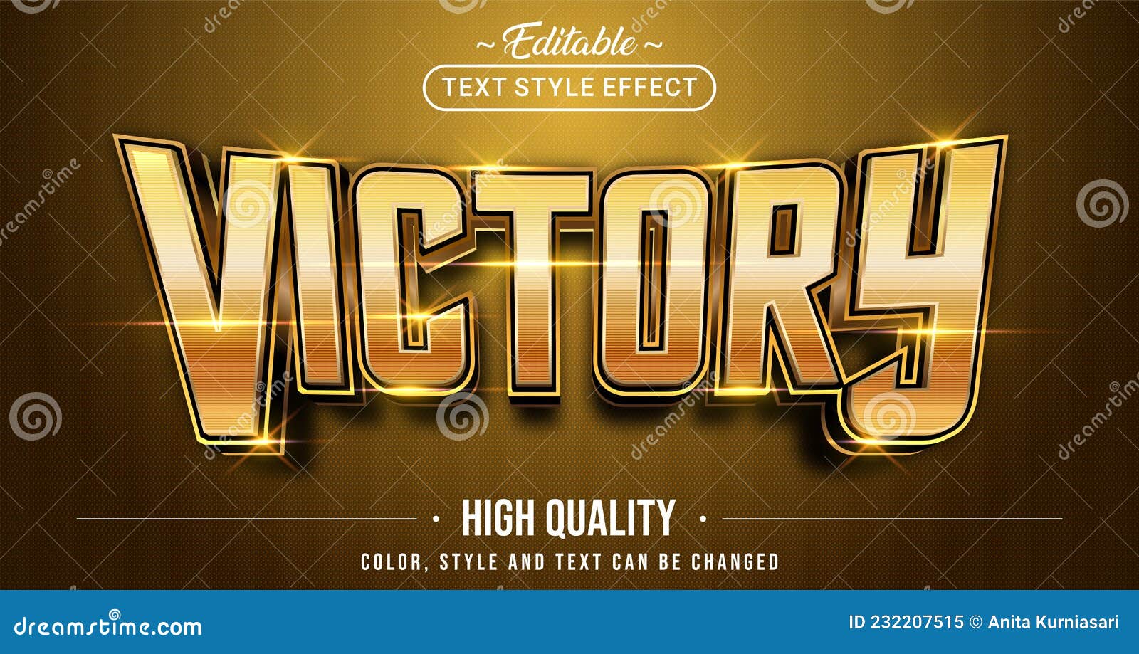 Editable Text Style Effect - Victory Text Style Theme Stock Vector ...
