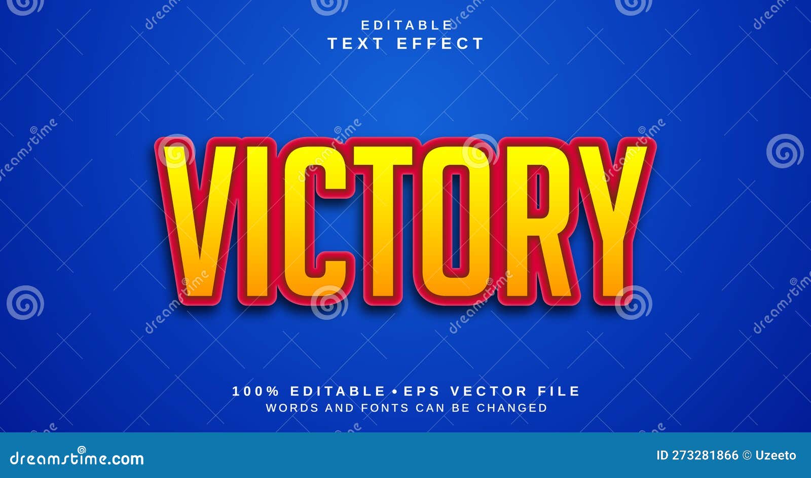 Editable Text Style Effect - Victory Text Style Theme Stock Vector ...