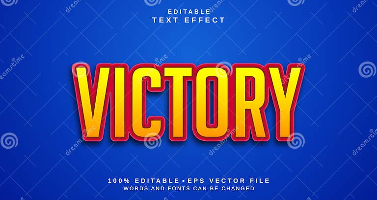 Editable Text Style Effect - Victory Text Style Theme Stock Vector ...