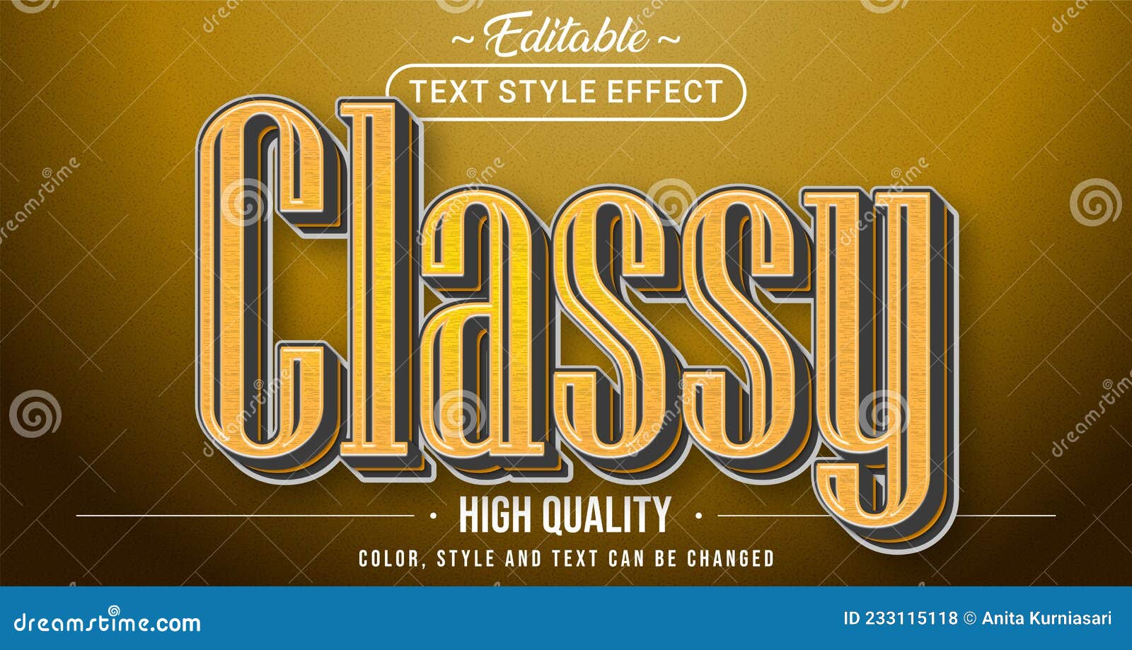 Editable Text Style Effect - Vintage Classy Theme Style Stock Vector ...