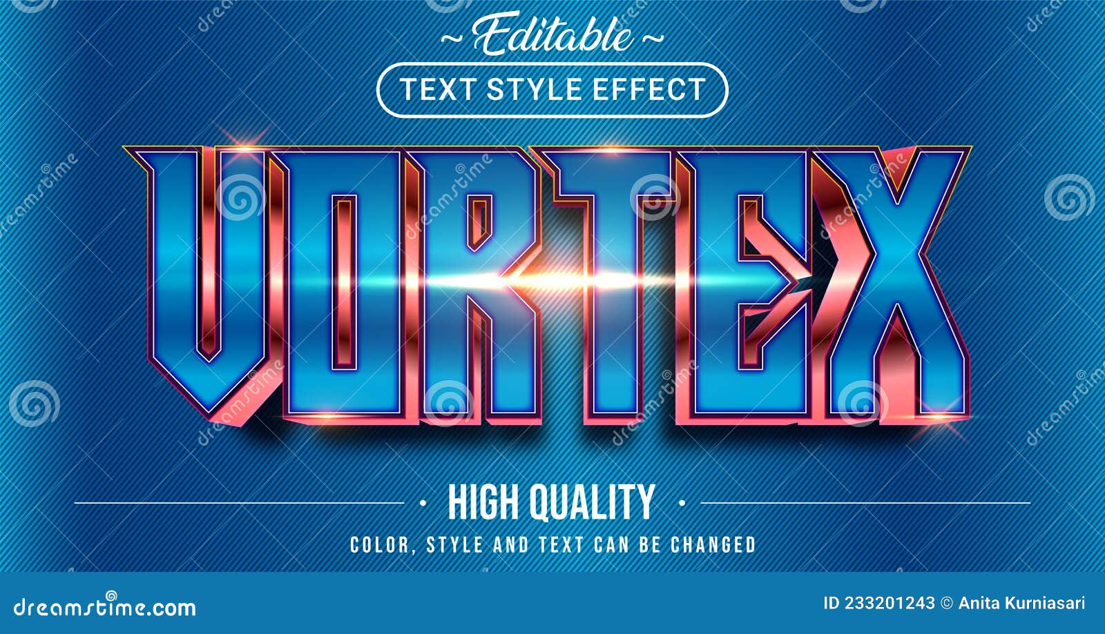 Editable Text Style Effect - Vortex Theme Style Stock Vector ...