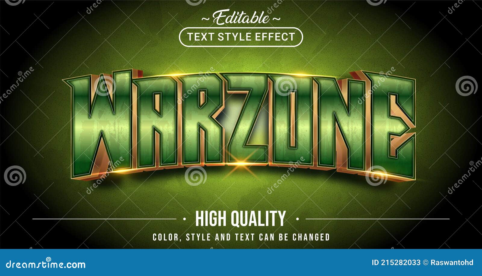 Editable Text Style Effect - Warzone Text Style Theme Stock Vector ...