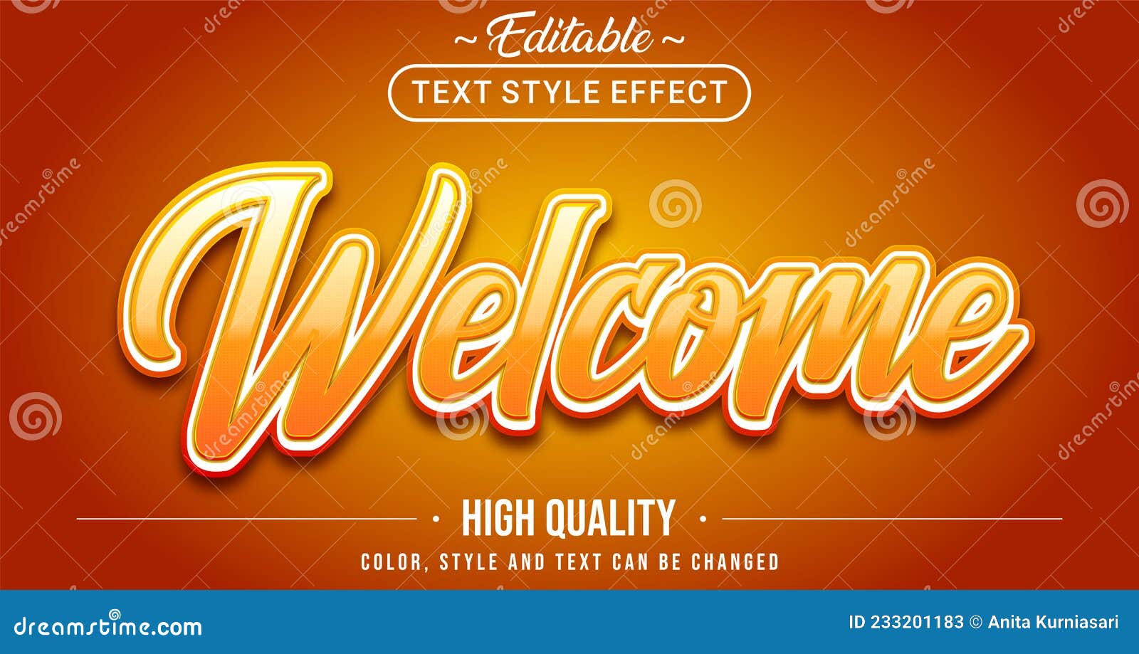 Editable Text Style Effect - Welcome Theme Style Stock Vector ...