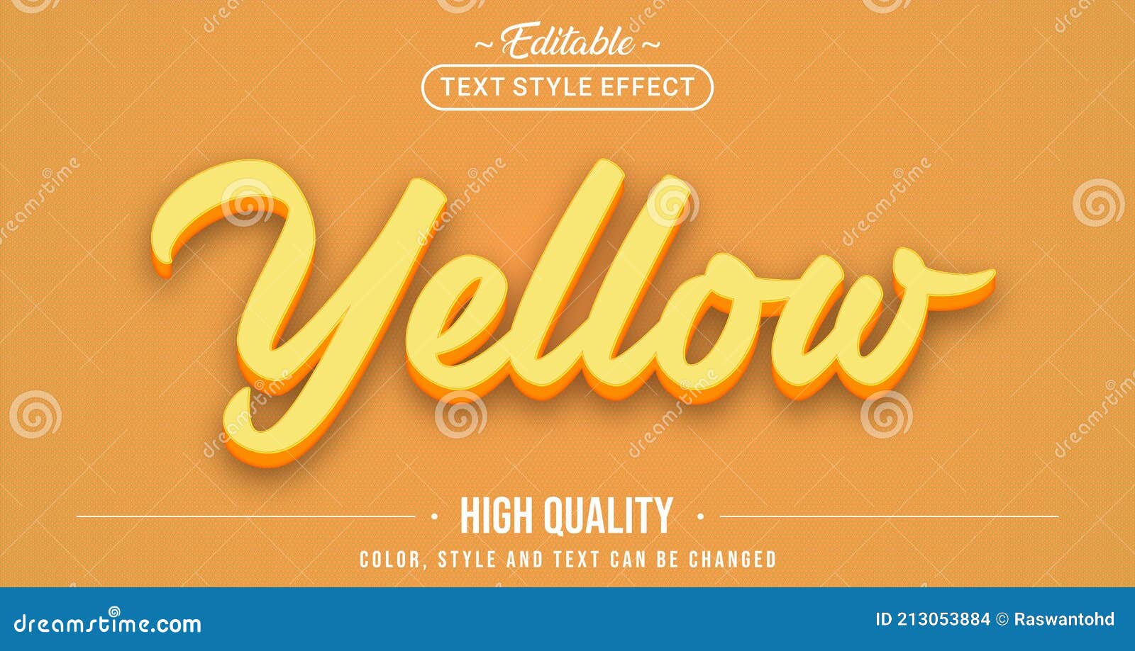 Editable Text Style Effect - Yellow Text Style Theme Stock Vector ...