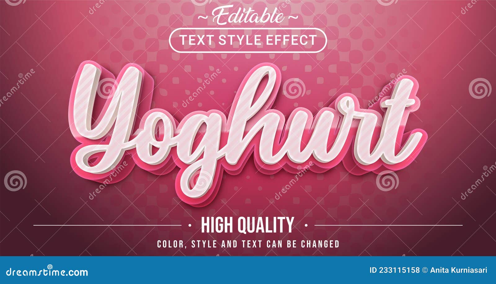 Editable Text Style Effect - Yoghurt Theme Style Stock Vector ...