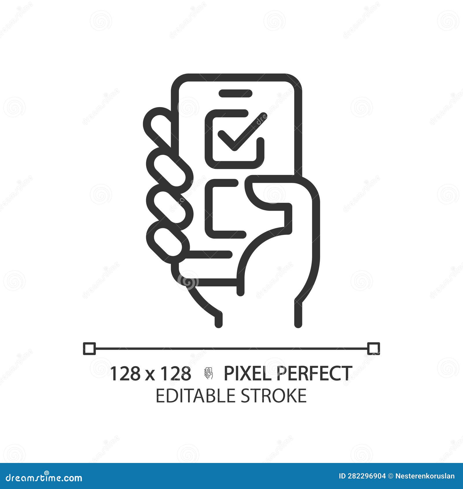 Editable Thin Line Icon of Voting on Smartphone Stock Vector ...