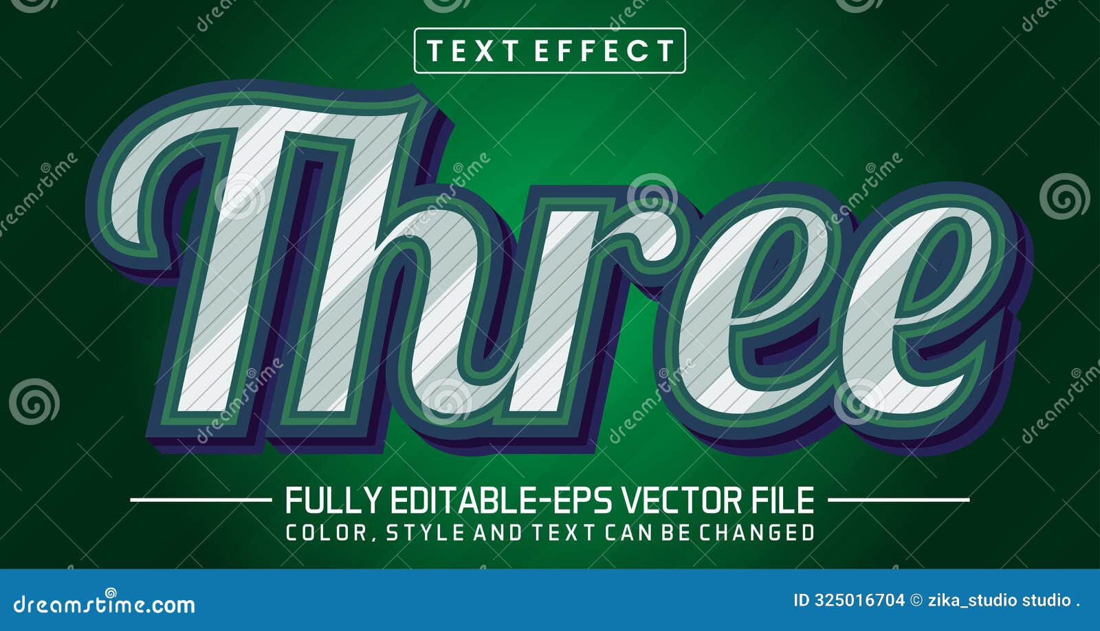 Editable Three Text Style Effect - Text Style Concept Stock Vector ...