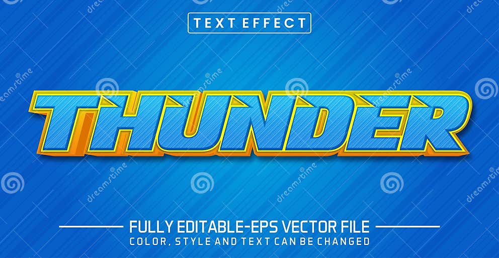 Editable Thunder Text Style Effect - Text Style Concept Stock ...