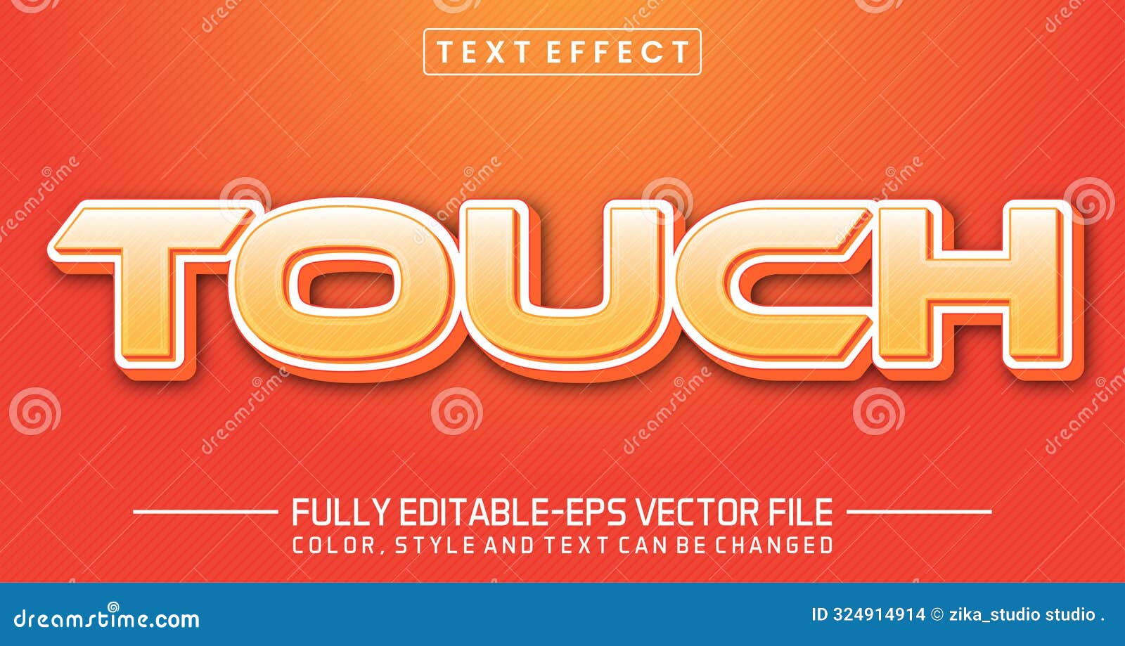Editable Touch Text Effect - Touch Text Style Theme Stock Illustration ...