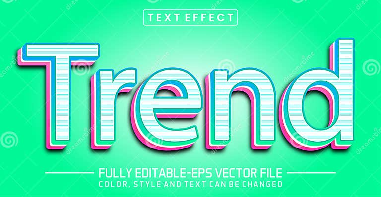 Editable Trend Text Effect - Trend Text Style Theme Stock Vector ...