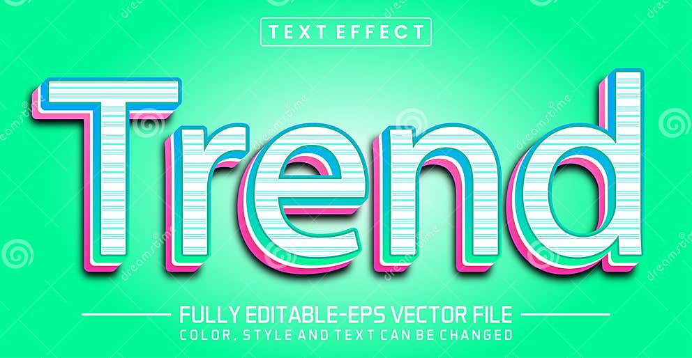 Editable Trend Text Effect - Trend Text Style Theme Stock Vector ...