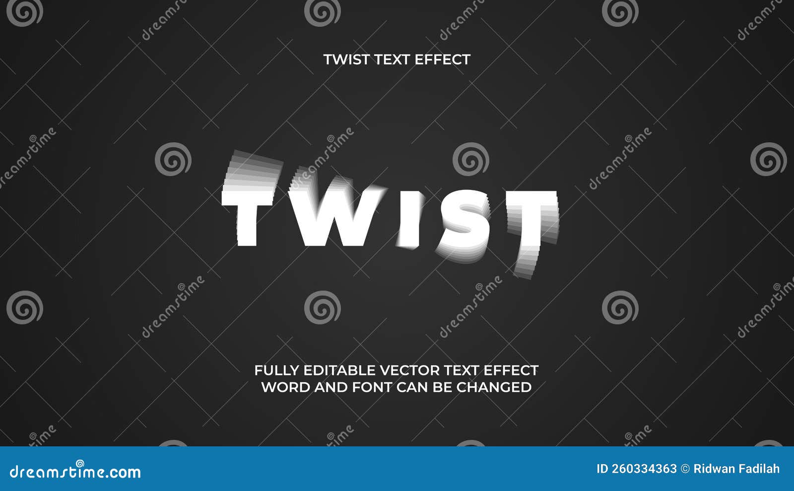 Editable and Scalablew Twist Text Effect Stock Vector - Illustration of ...