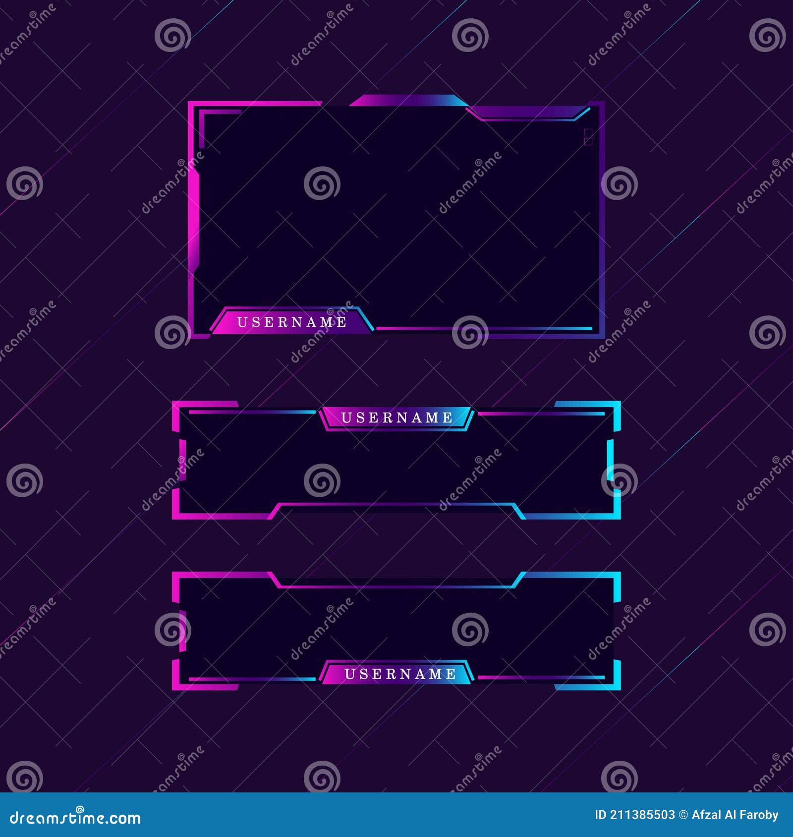 Editable Twitch Streaming For Gaming Tamplate Vector | CartoonDealer ...