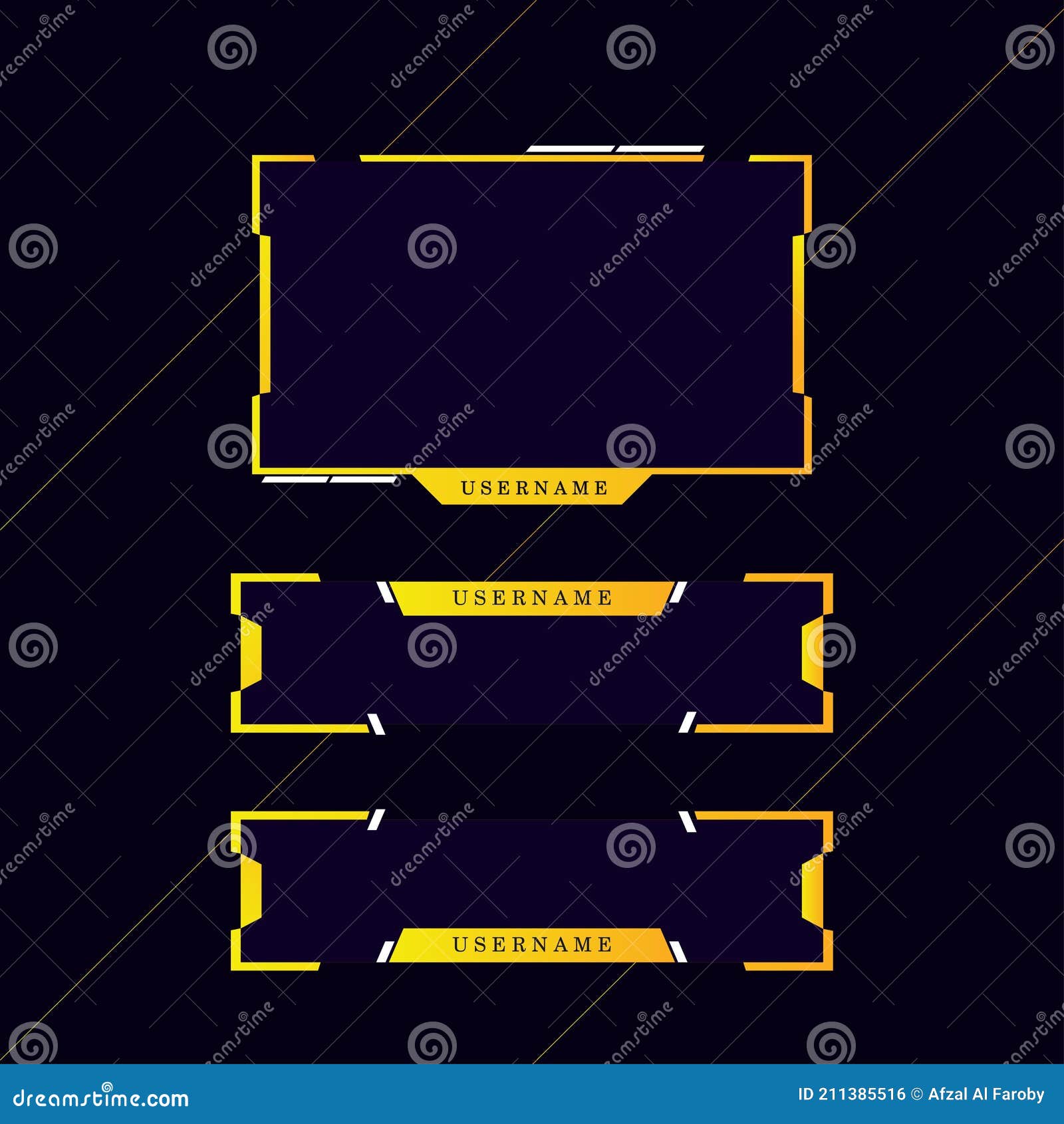 Editable Twitch Streaming For Gaming Tamplate Vector | CartoonDealer ...