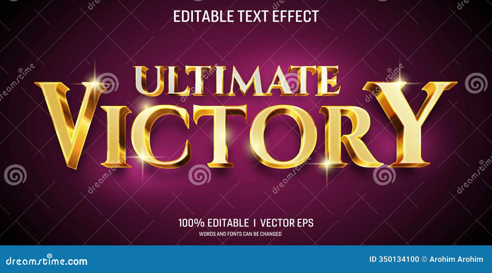 Ultimate Victory Vector 3d Text Effect with Modern Style Design Stock ...