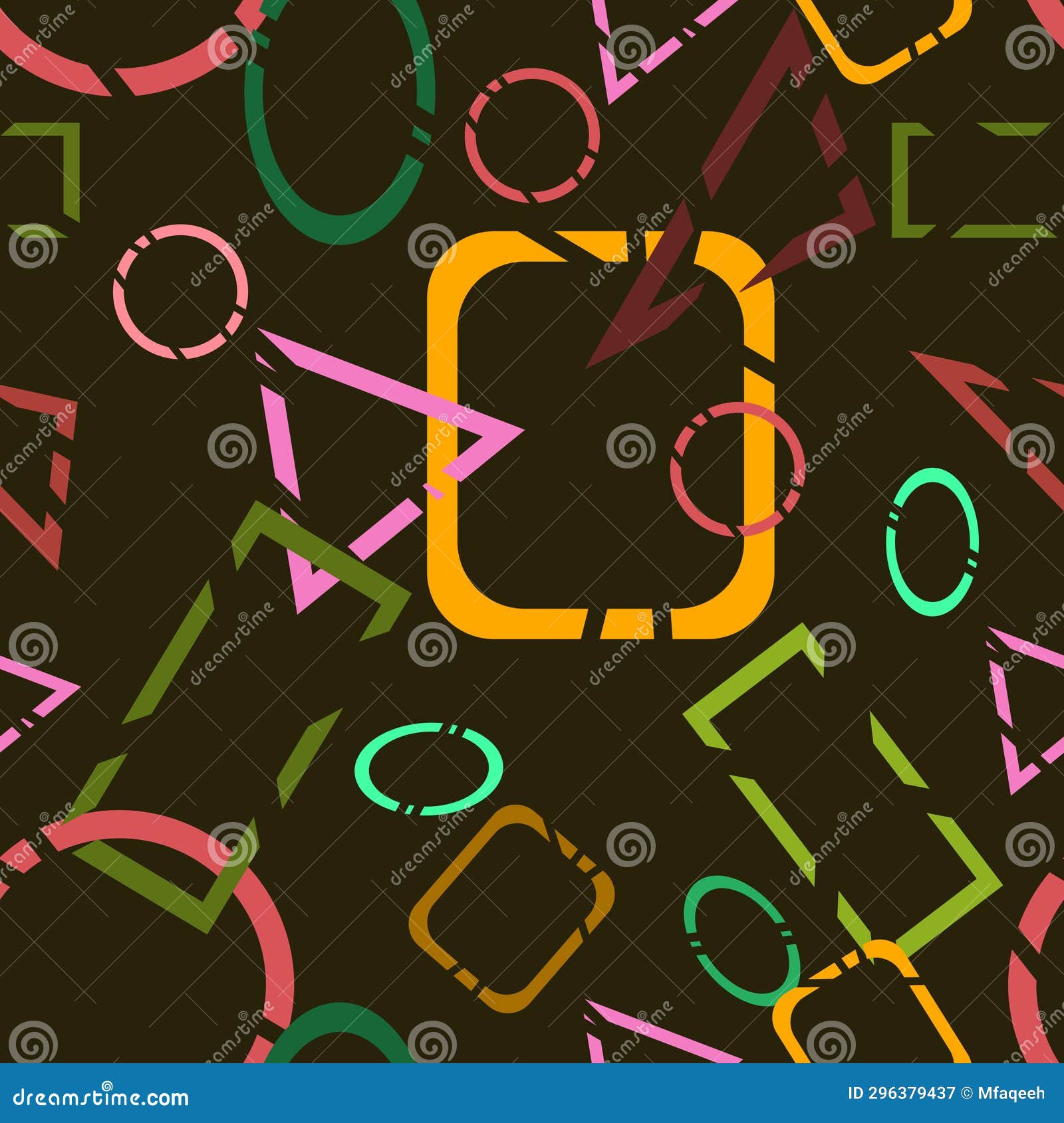 Abstract Soft Shapes Vector Dark Background Seamless Pattern Stock ...