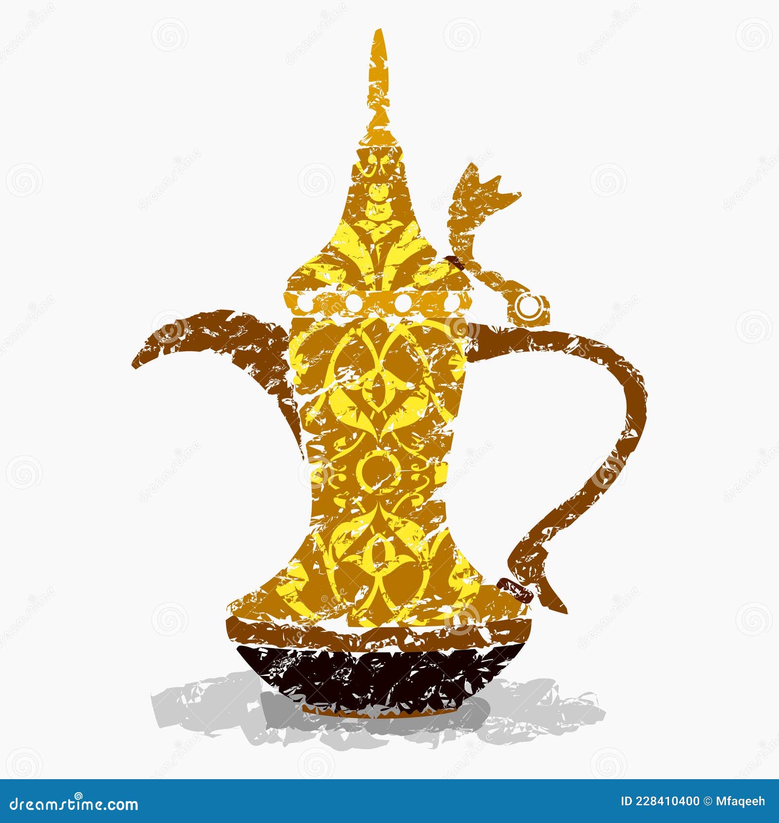 Golden Dallah Cartoon Vector Illustration | CartoonDealer.com #186520138