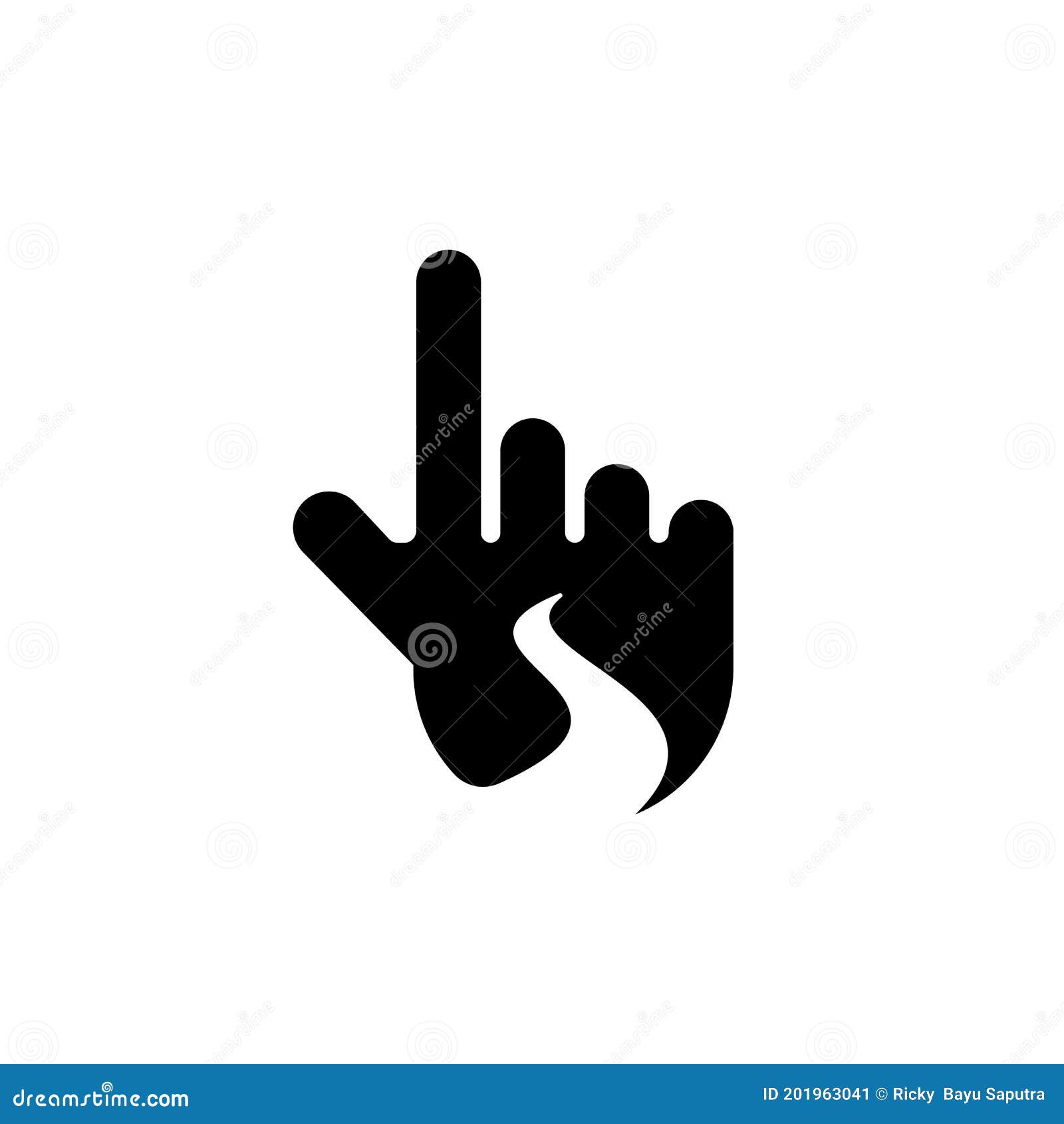 Simple Negative Space Path and Pointing Finger Vector Icon Stock Vector ...