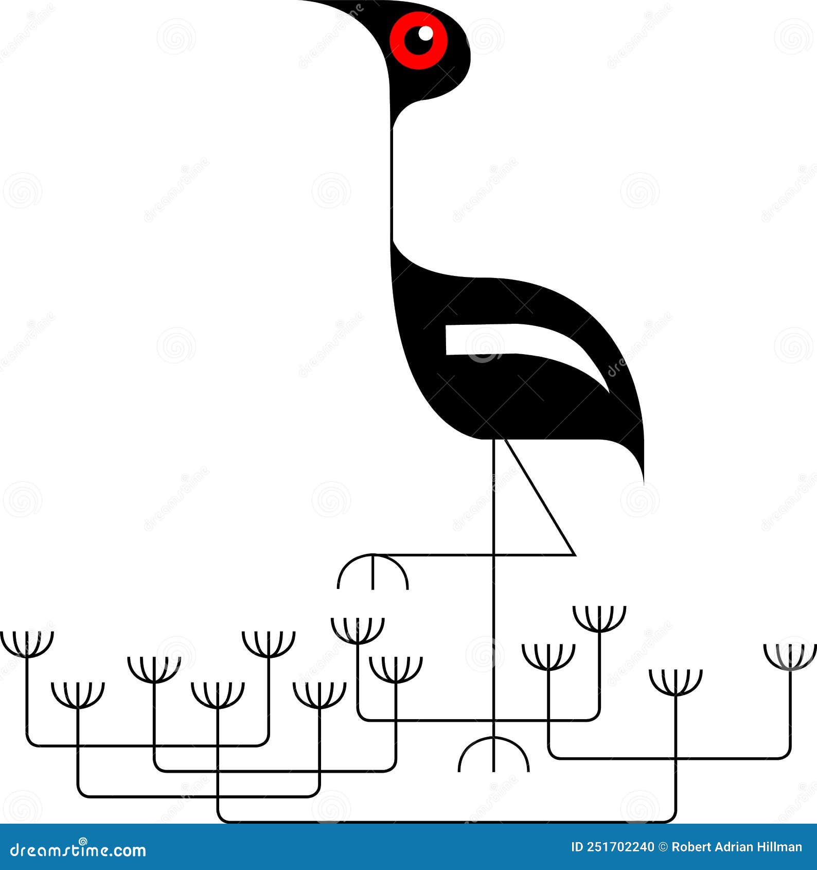 Marsh bird illustration stock vector. Illustration of nature - 251702240