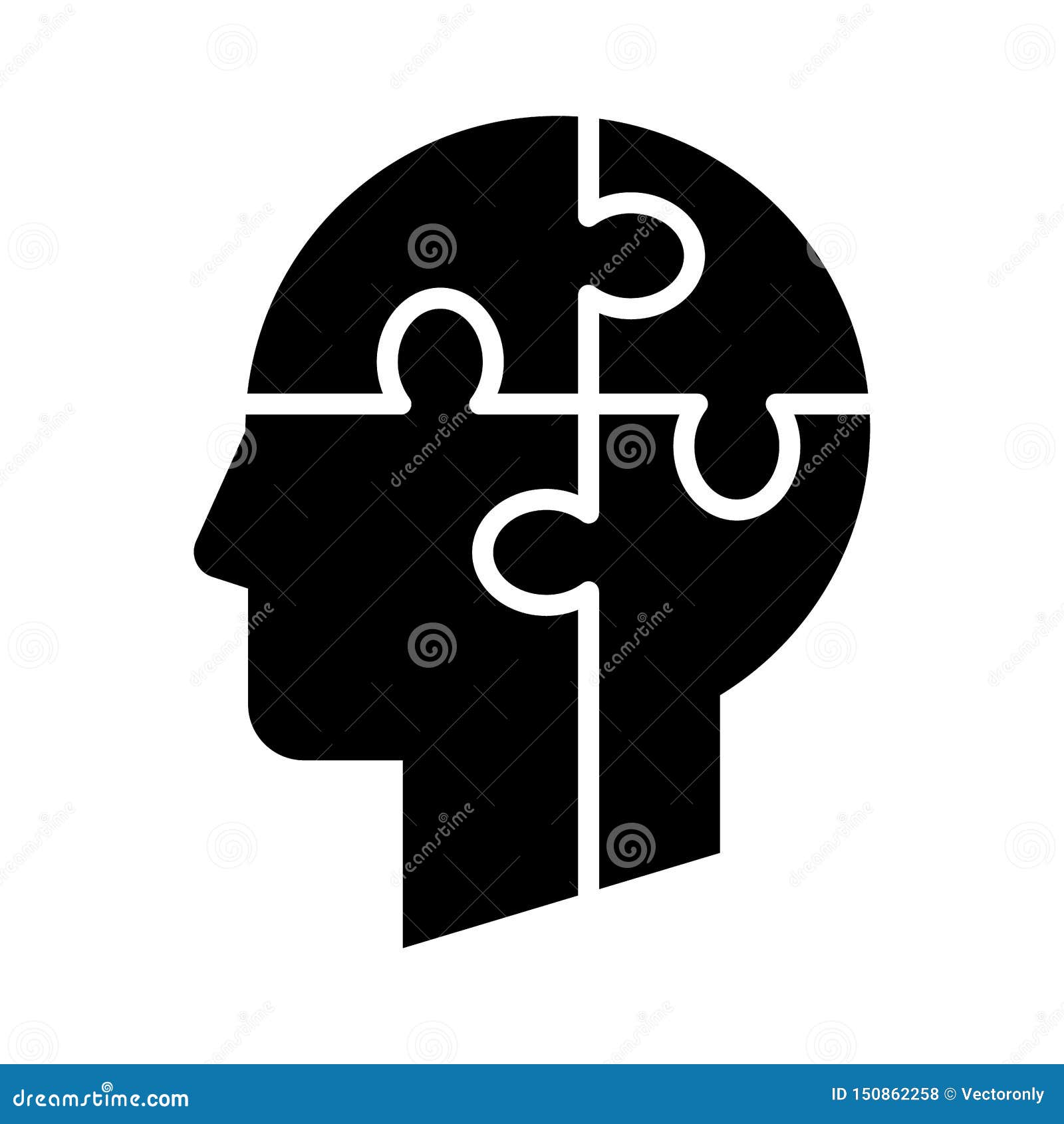 Mind puzzle zigzag stock vector. Illustration of figure - 150862258