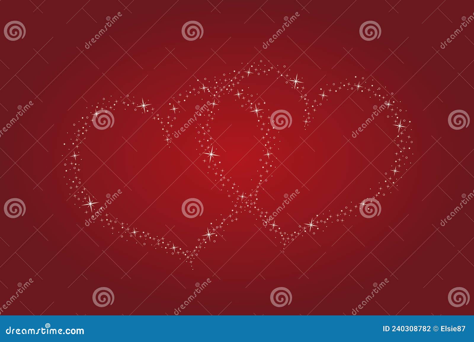 Vector Illustration of Two Connected Hearts with Glowing Effect on a ...