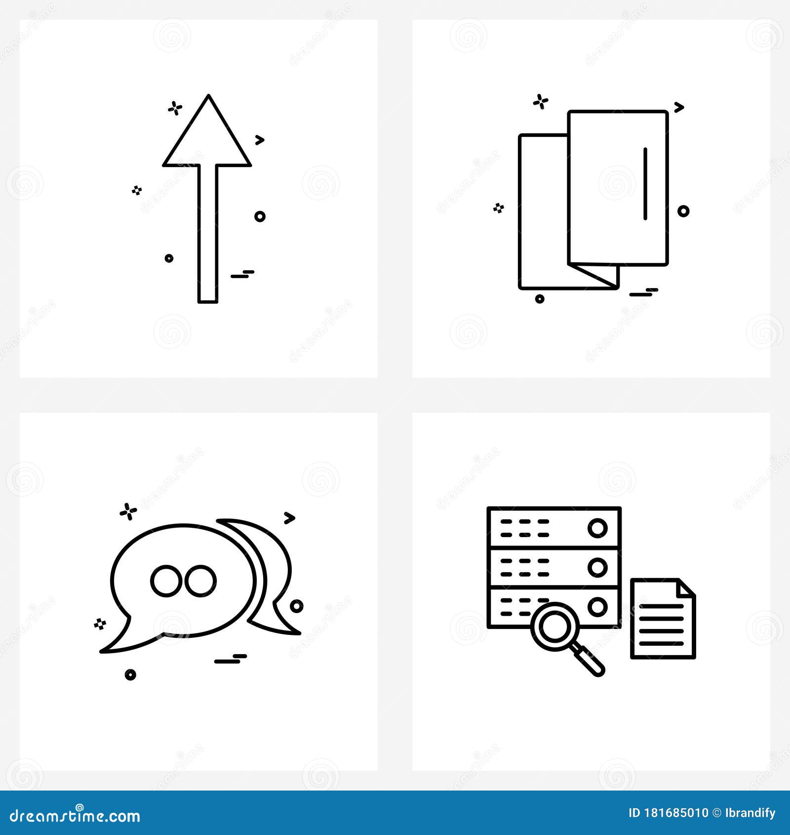 4 Editable Vector Line Icons and Modern Symbols of Arrow, Sms, Up, Map ...
