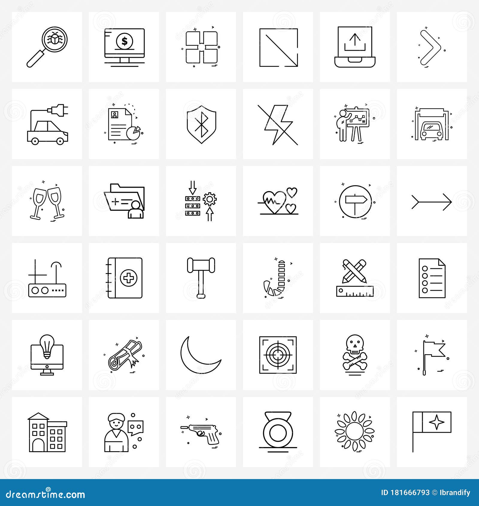 36 Editable Vector Line Icons and Modern Symbols of Storage, Data ...