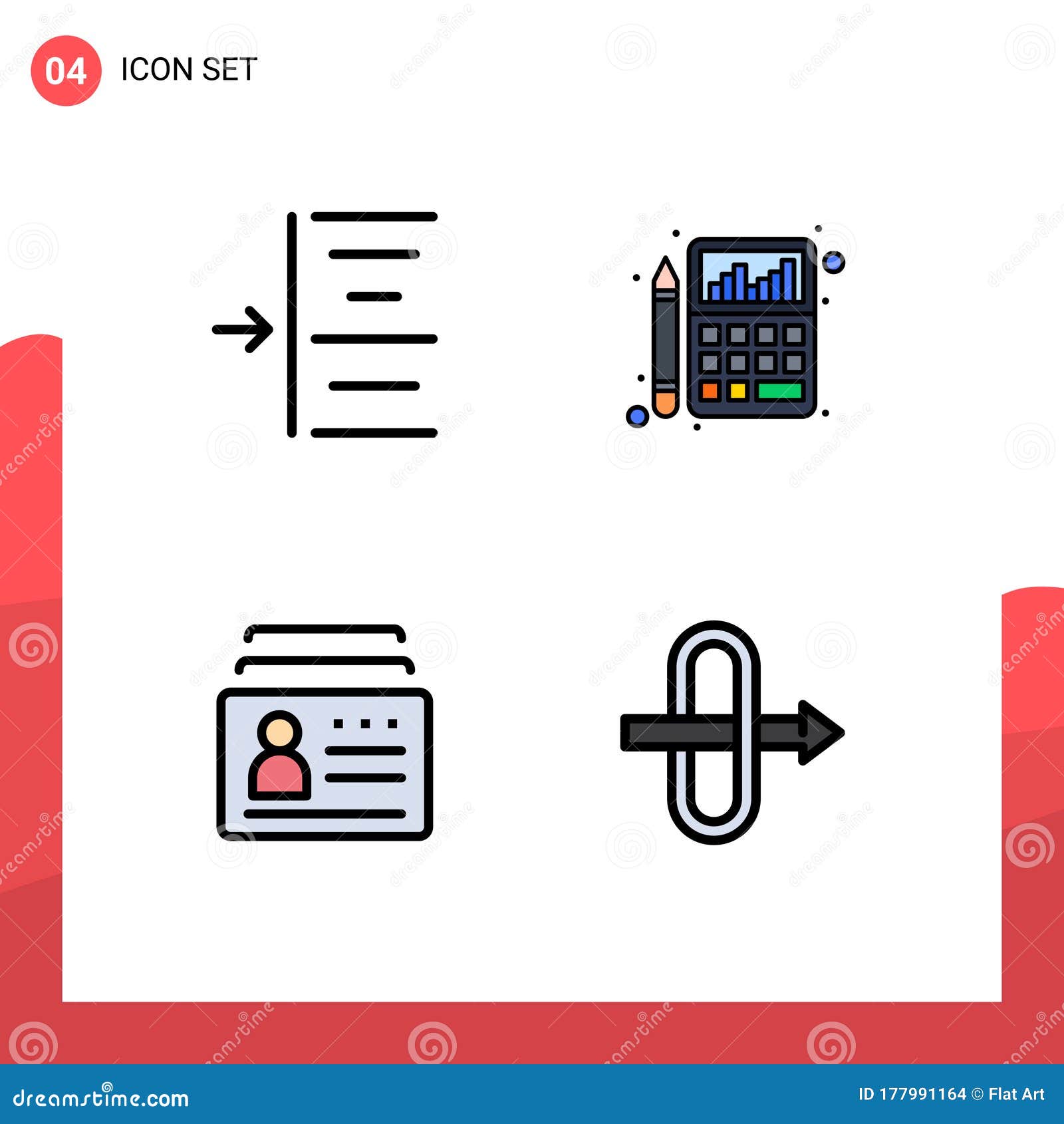 Editable Vector Line Pack of 4 Simple Filledline Flat Colors of Indent ...