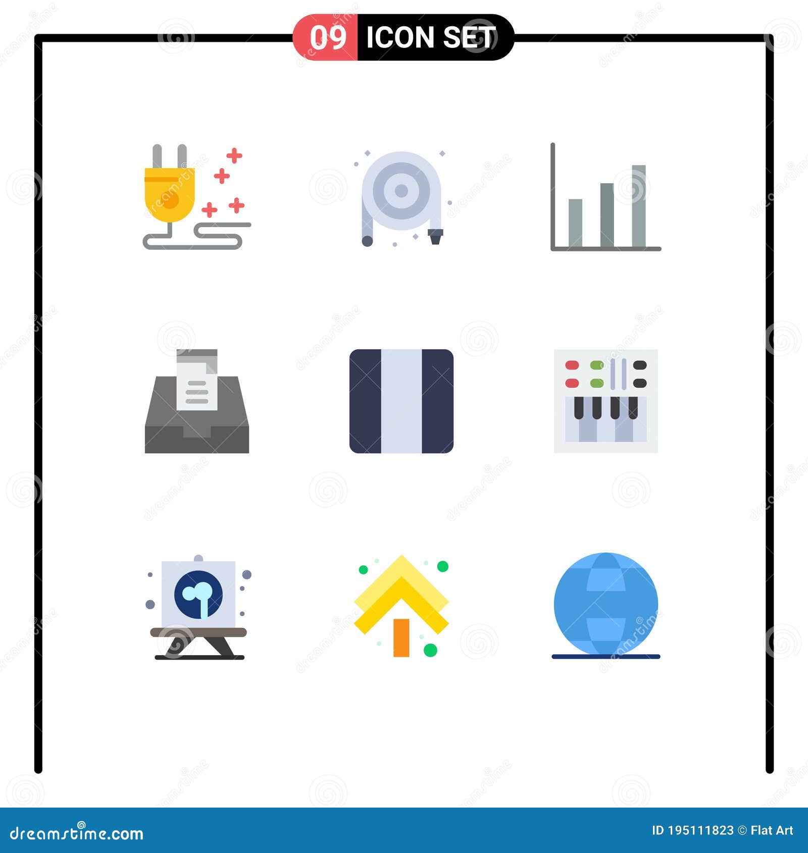 Editable Vector Line Pack of 9 Simple Flat Colors of Amplifier ...