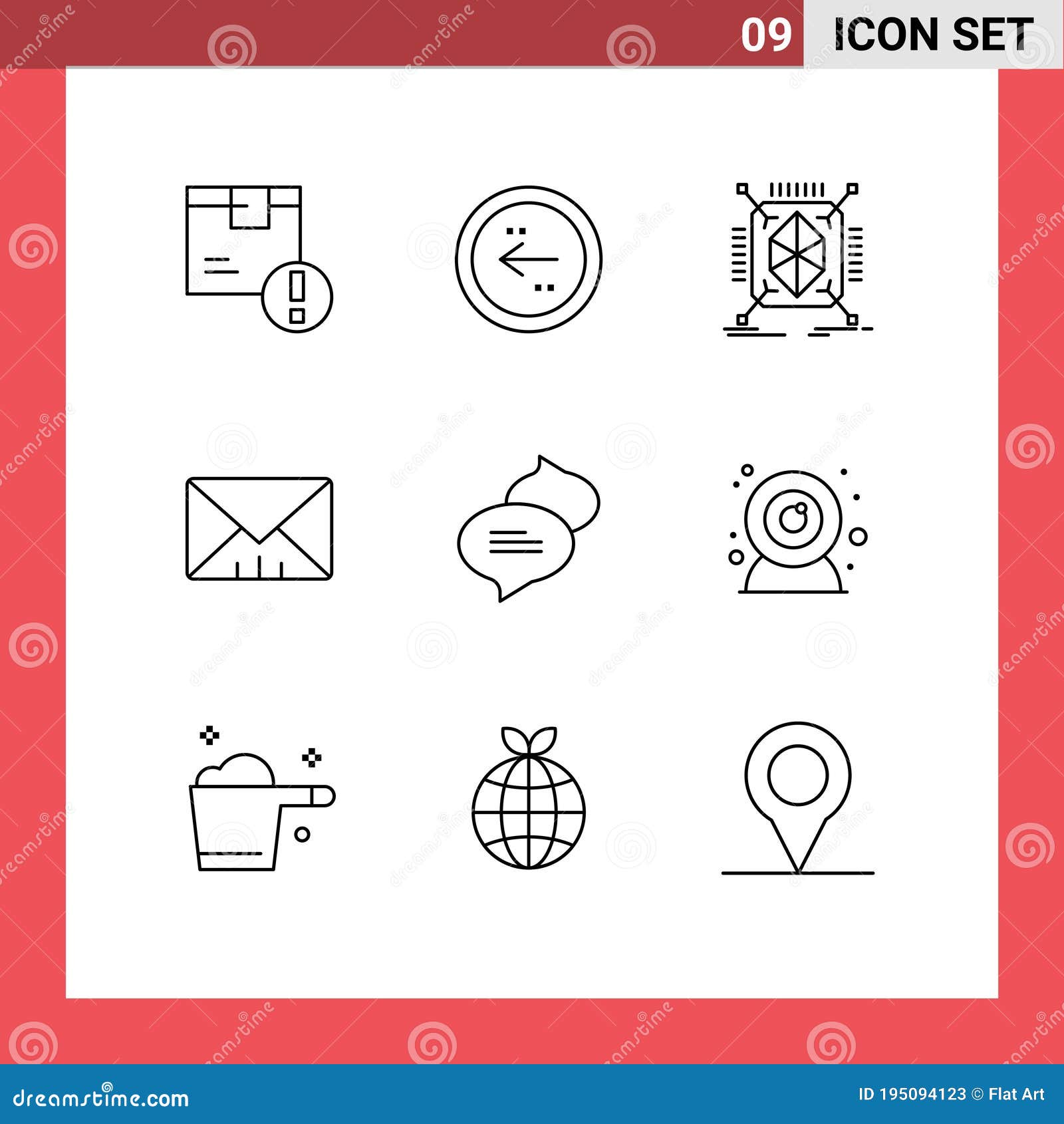 Editable Vector Line Pack of 9 Simple Outlines of Chatting, Message ...
