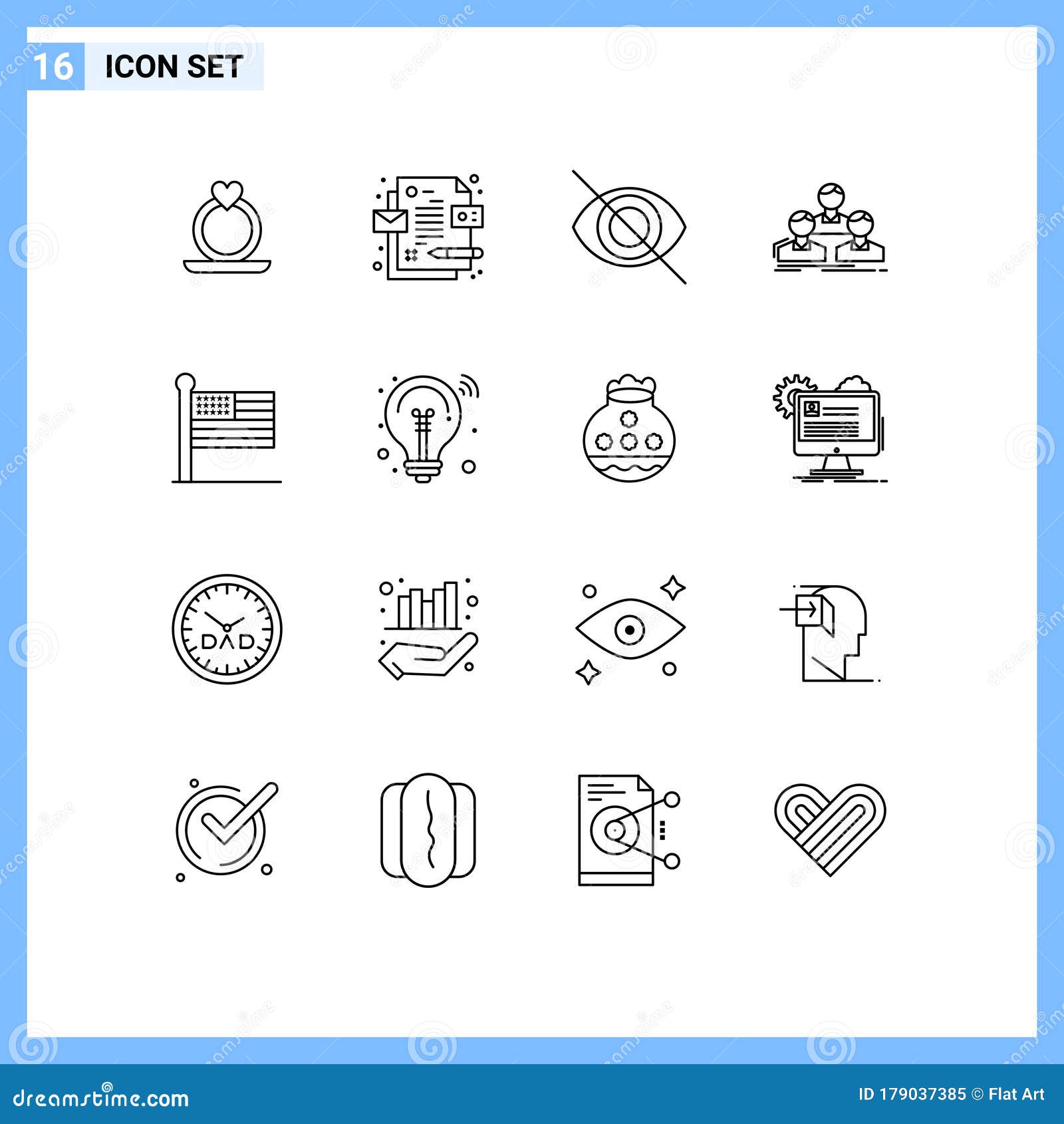 Disable Eye Hide Outline Icon. Detailed Set Of Unigrid Multimedia ...